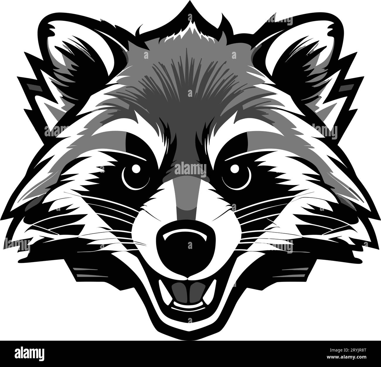 Raccoon mascot vector design, illustration concept style for badge ...