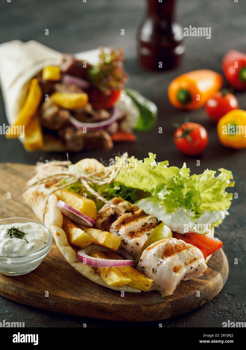 Greek fast food gyros Stock Photo - Alamy