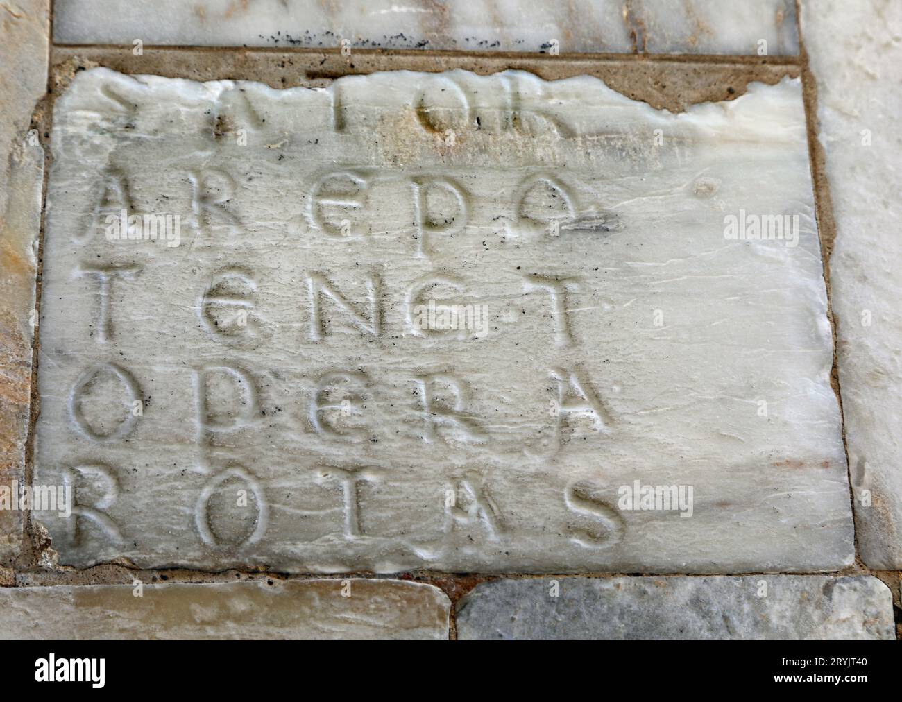 Magic square called sator with letters that can be read in all ...