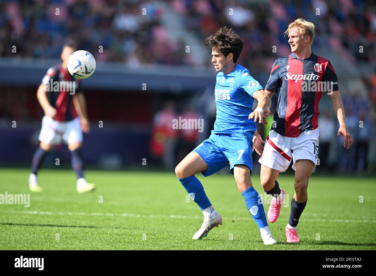 Stiven Shpendi (Empoli)Victor Kristiansen (Bologna) during the Italian ...