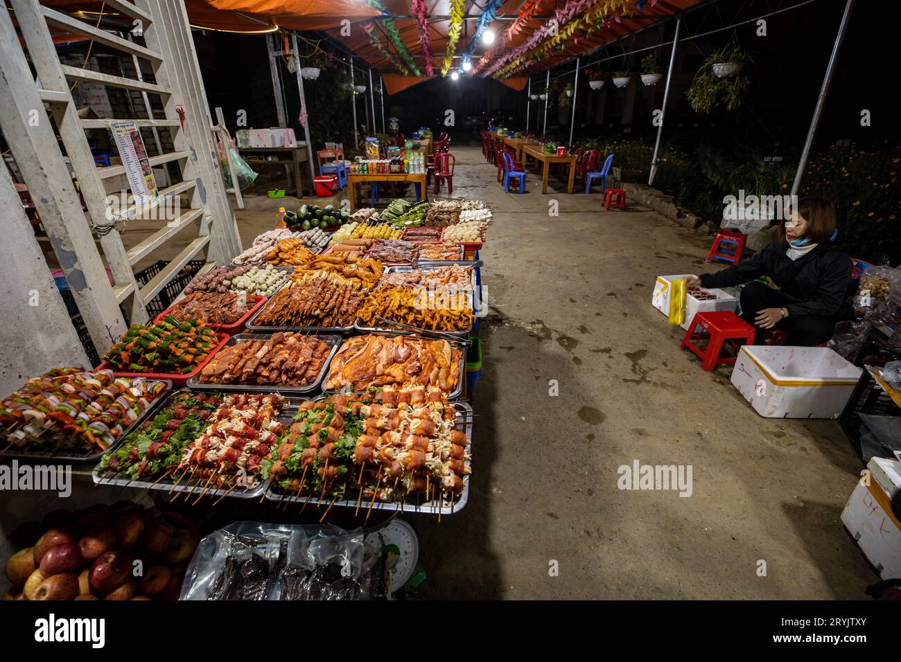 Street Food Restaurants in Sapa in North Vietnam Stock Photo - Alamy