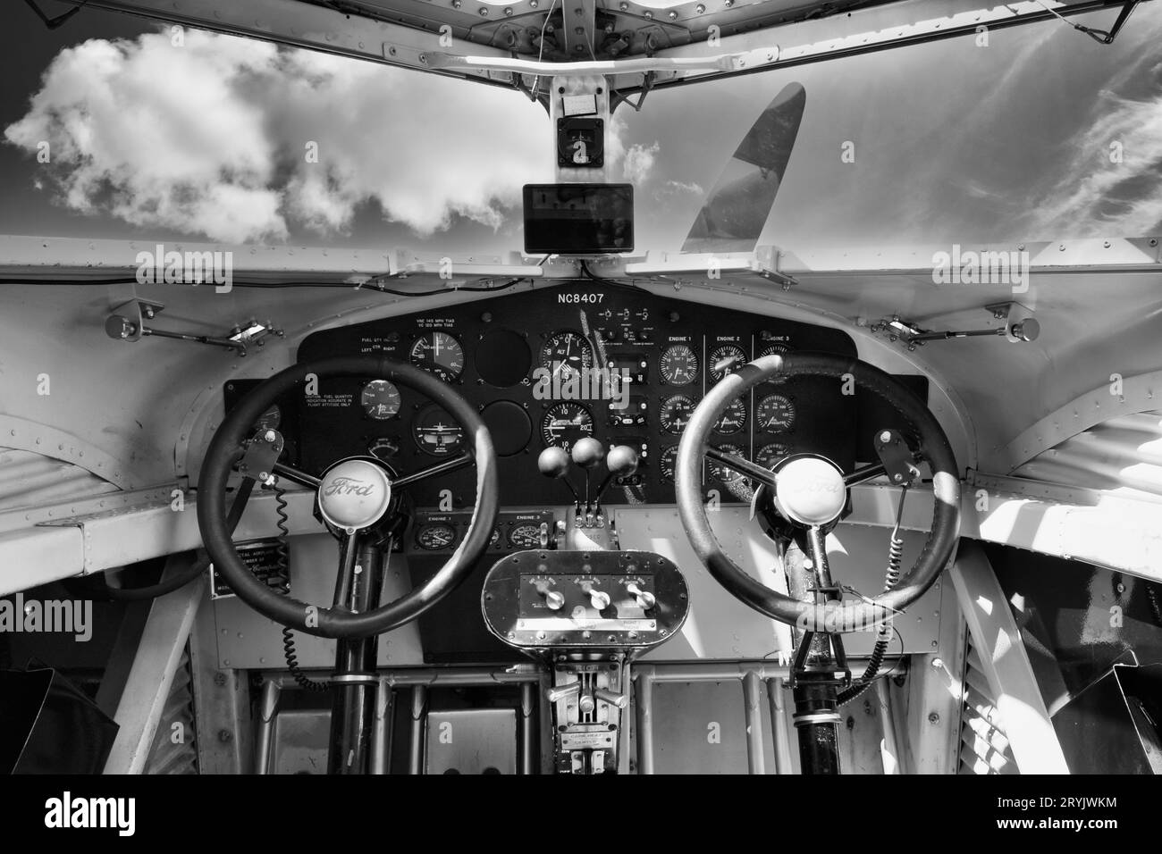 1929 Ford Tri Motor "Tin Goose" cockpit view at Tucson International ...