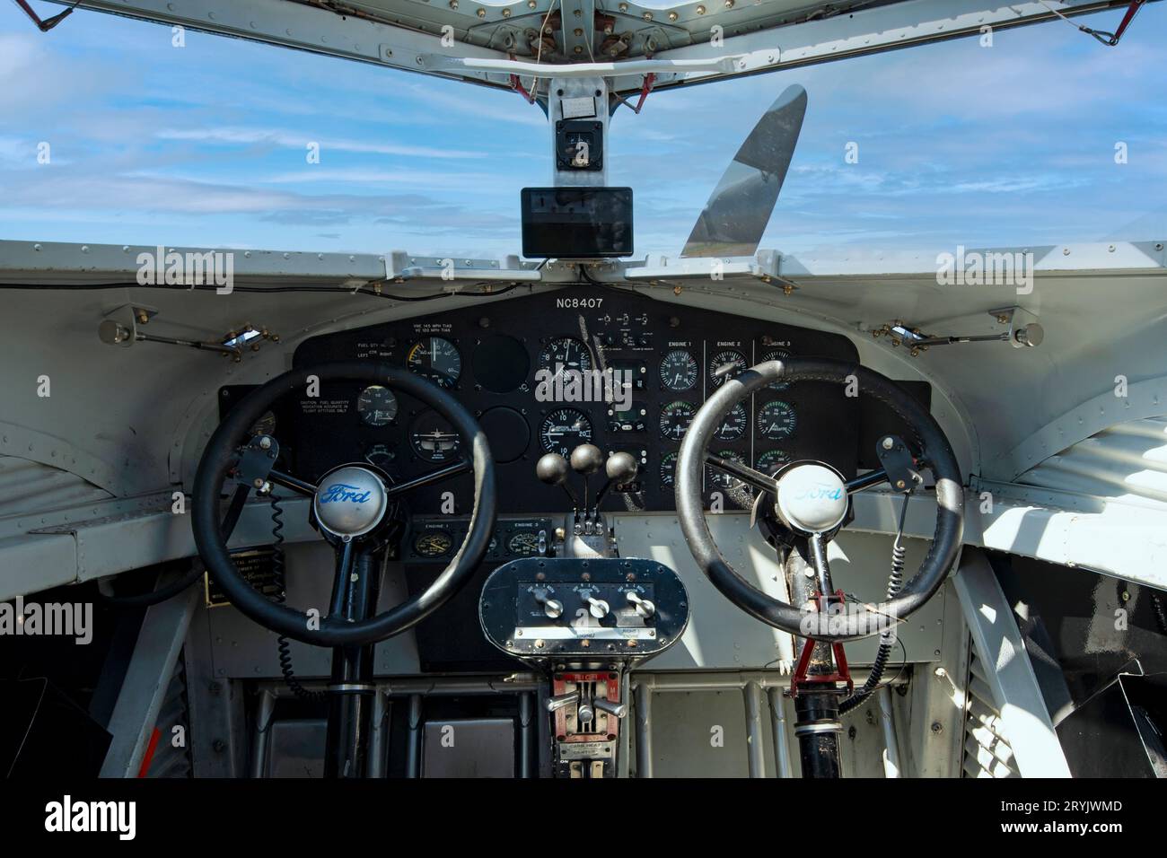 1929 Ford Tri Motor "Tin Goose" cockpit view at Tucson International ...