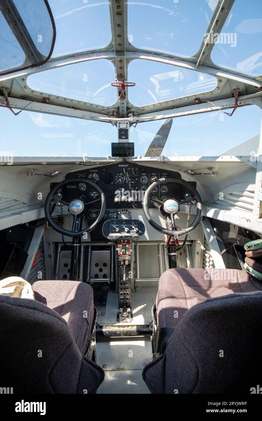 1929 Ford Tri Motor "Tin Goose" cockpit view at Tucson International ...