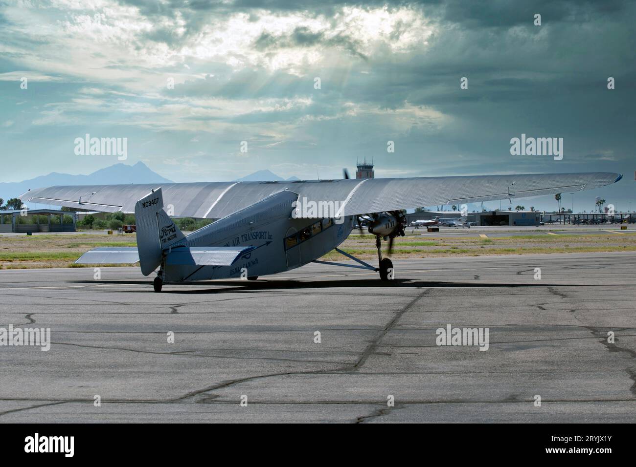 1929 Ford Tri Motor "Tin Goose" at Tucson International Airport Stock ...