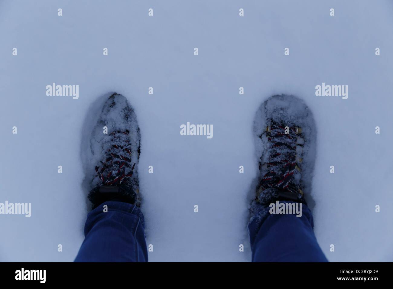 Top view first snowfall in hi-res stock photography and images - Alamy