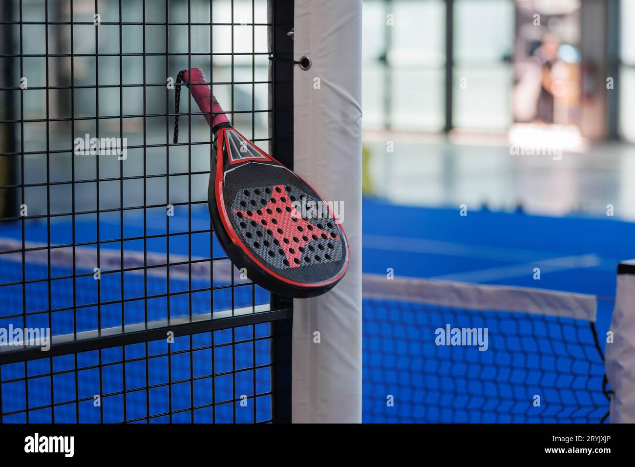Padel Racket Strung in the Outdoor Structure Surrounding the Playing ...