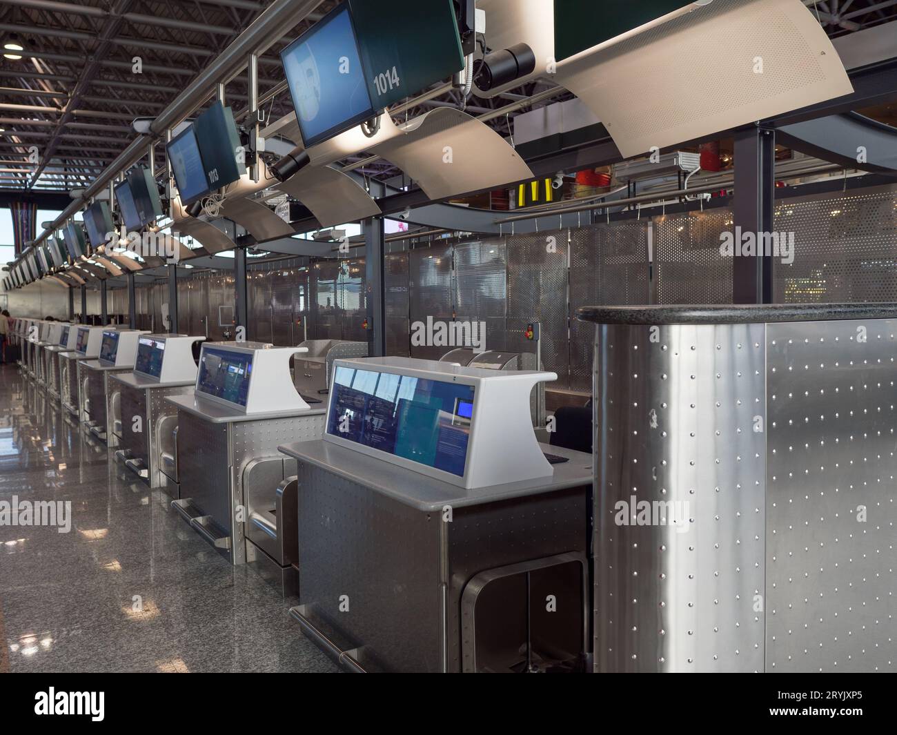 Multiple Check-in Stations at the Airport, Milan Malpensa Airport ...