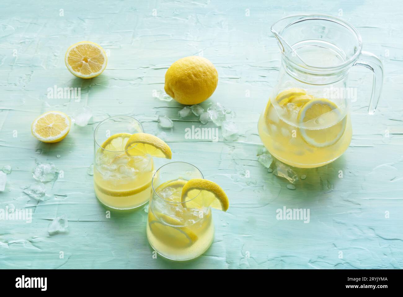 Lemonade pitcher two glasses hi-res stock photography and images - Alamy