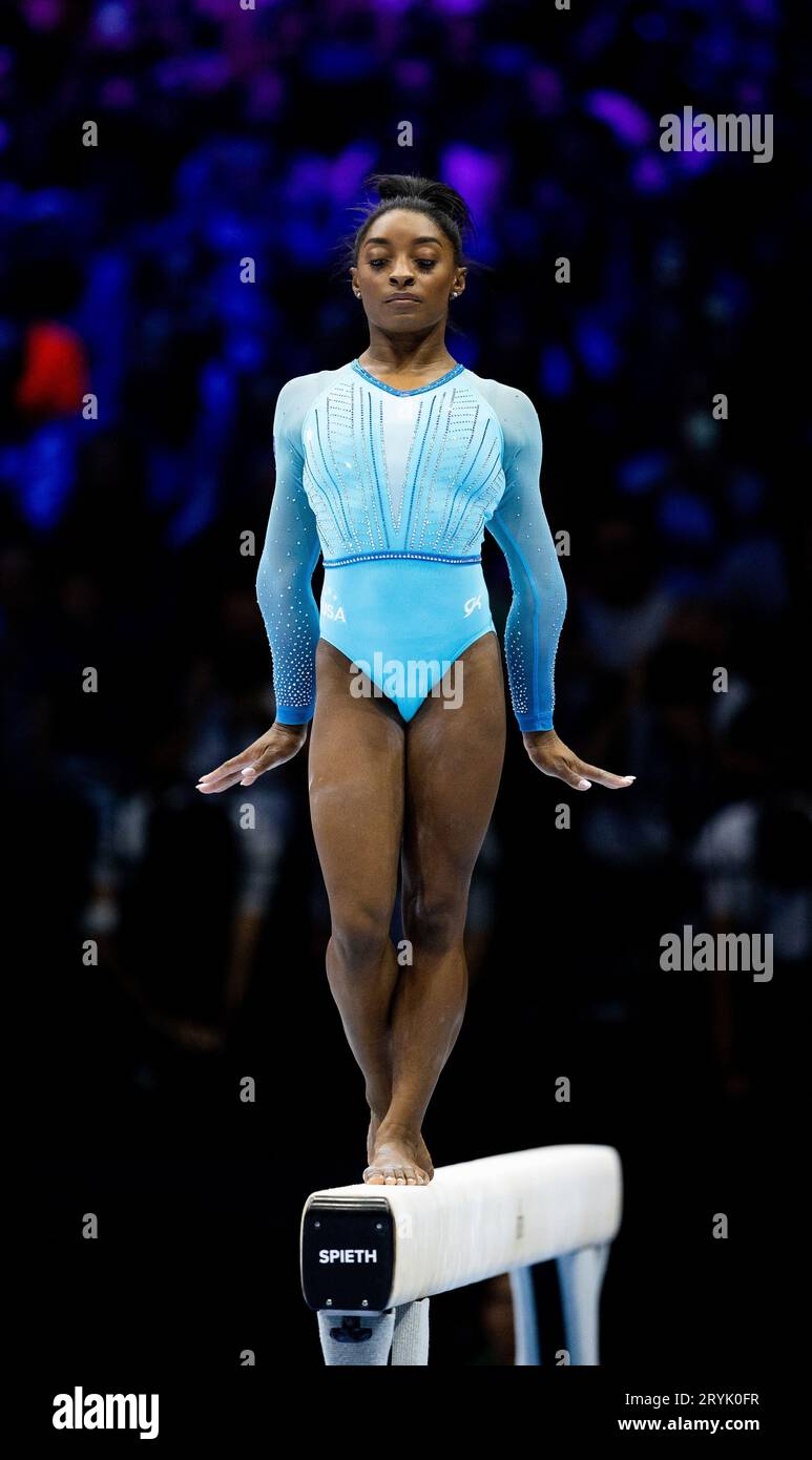 ANTWERP - American gymnast Simone Biles in action on the beam during ...