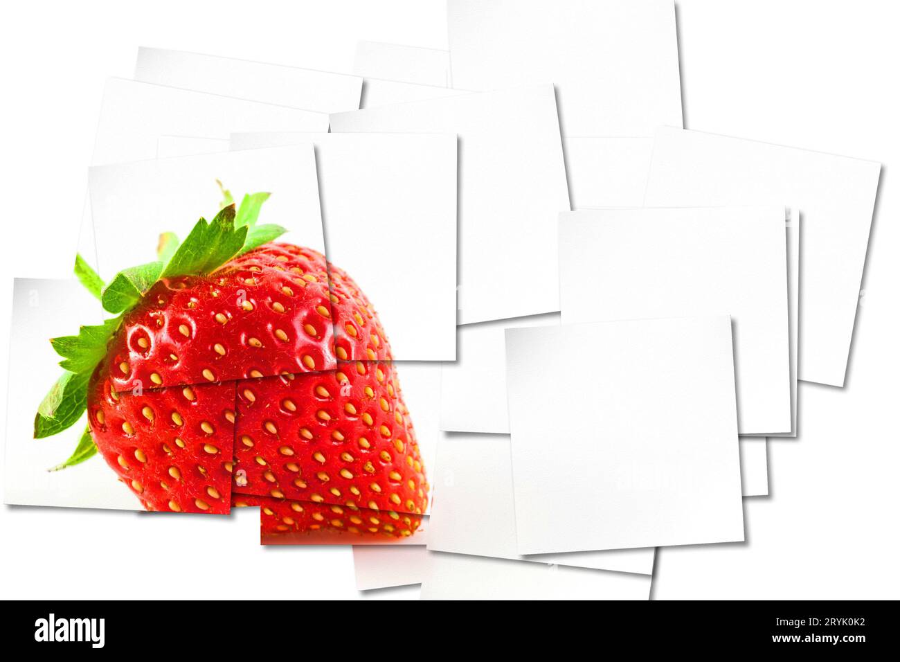 Creative picture of strawberry isolated on white background Stock Photo ...
