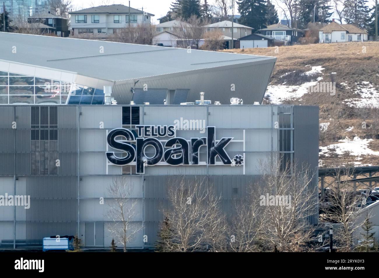 Calgary, Alberta, Canada. Apr 07, 2023. Close up to the TELUS Spark ...