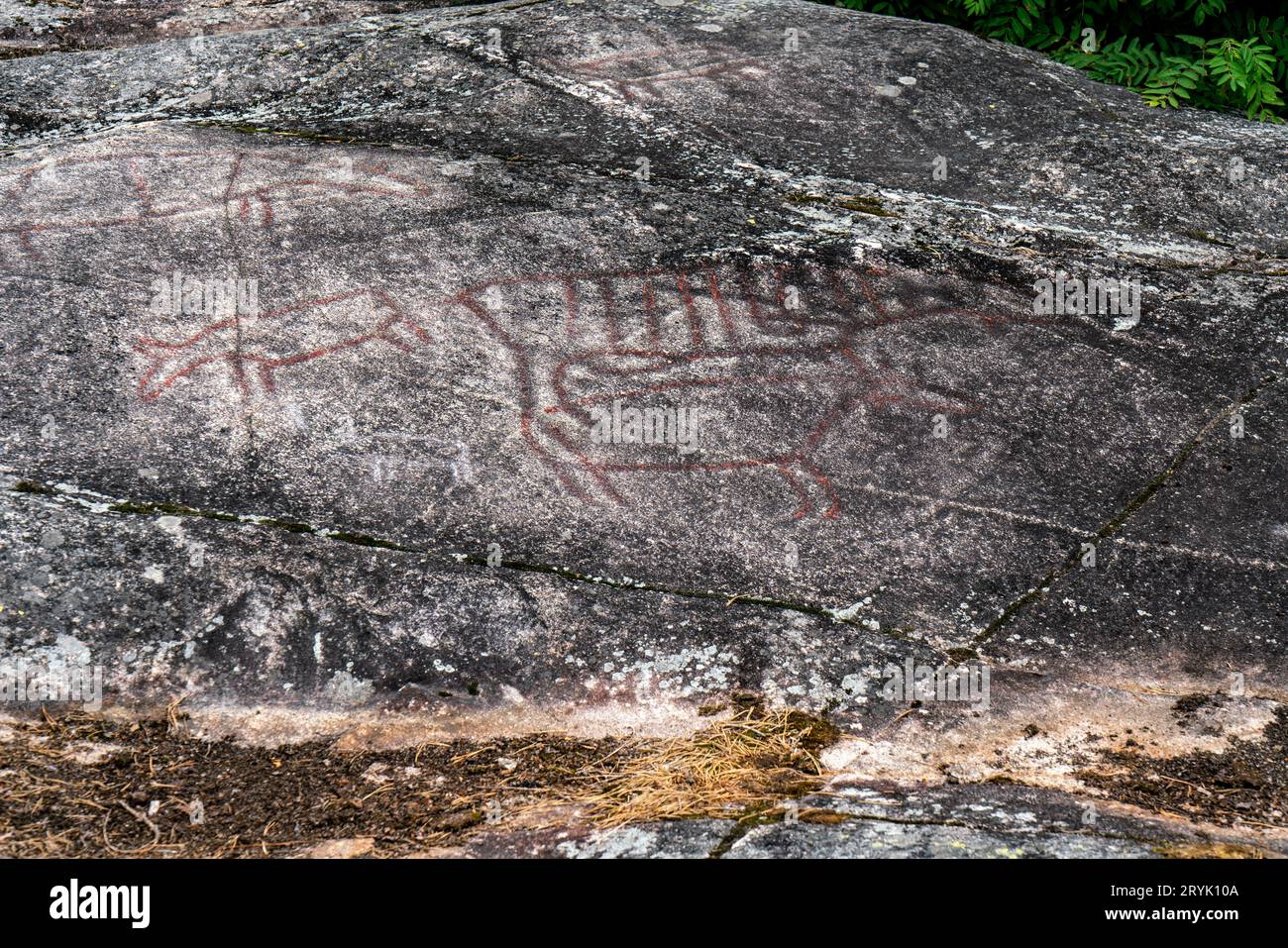 Stone Age rock carvings on the river Etna, Norway Stock Photo - Alamy