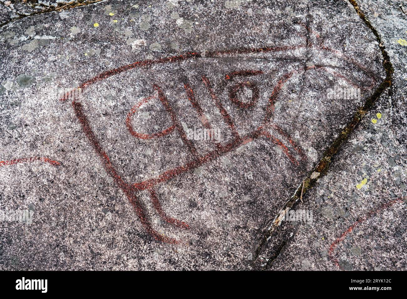 Stone Age rock carvings on the river Etna, Norway Stock Photo - Alamy