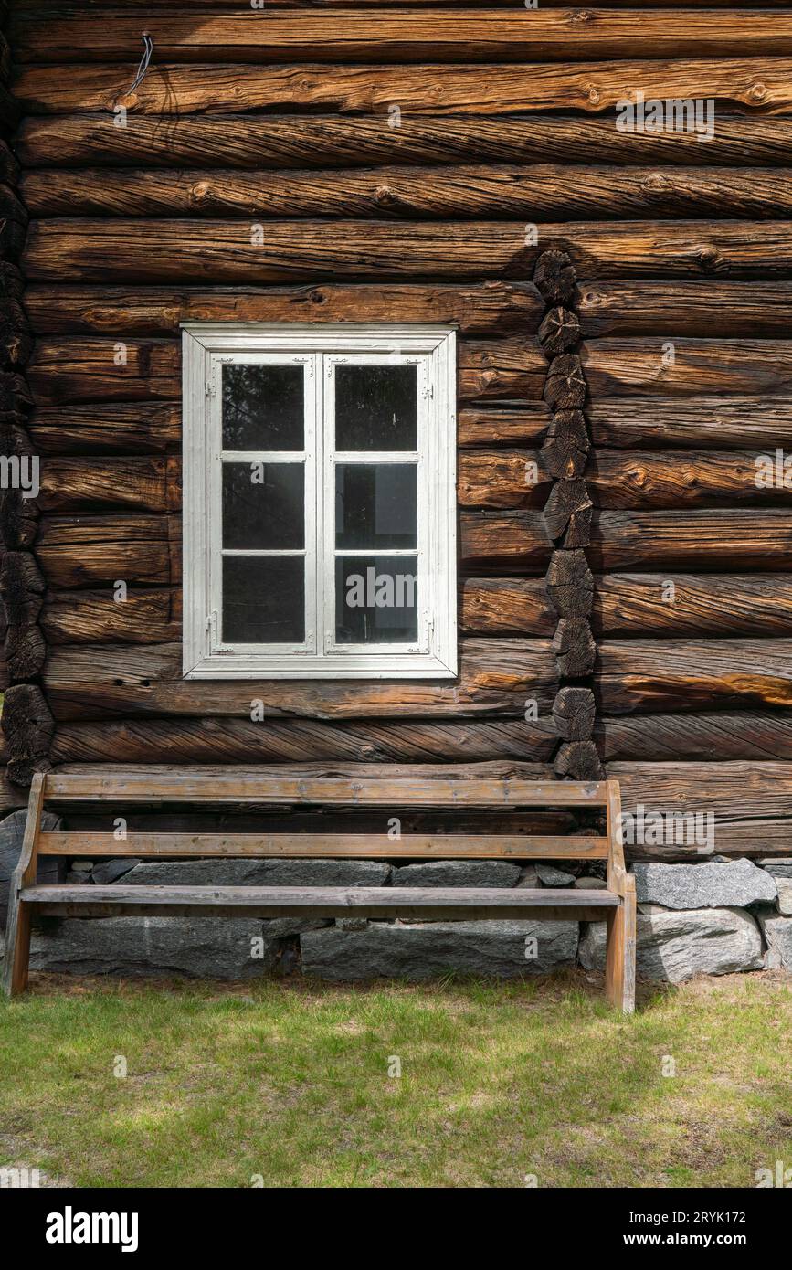 Farmhouses and barns in the open-air museum Dokka, Norway Stock Photo ...