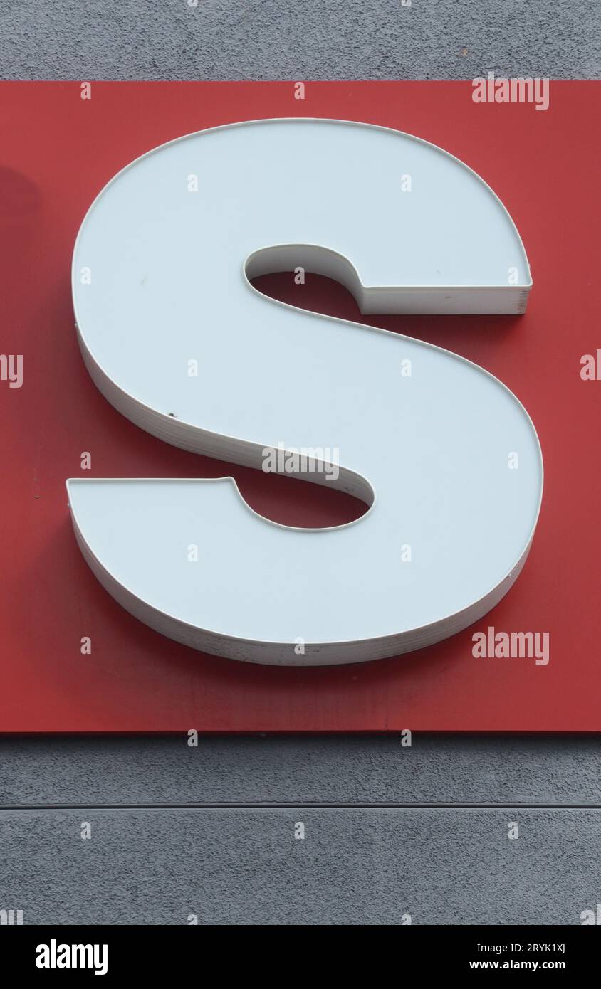 Raised letter S white on red background, adding depth, style & meanng ...