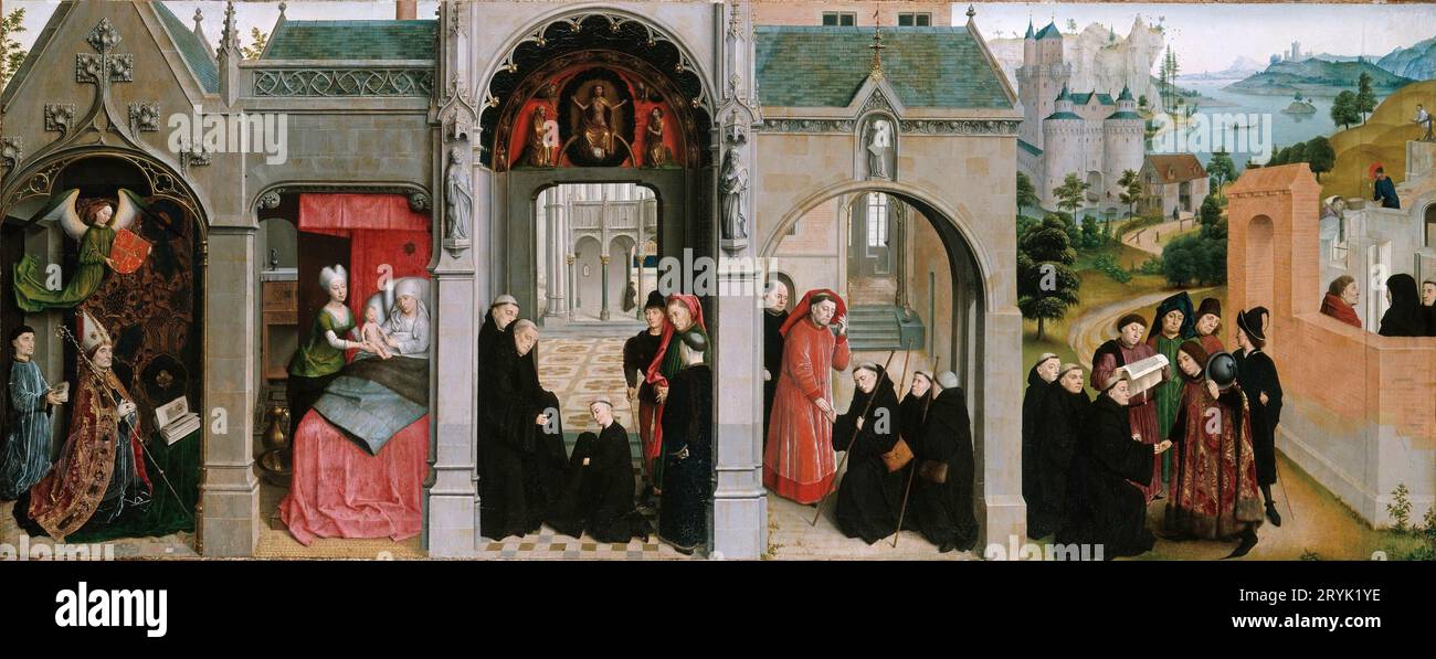 Simon Marmion (c.1435-1489) - Scenes from the Life of St Bertin 1459 ...