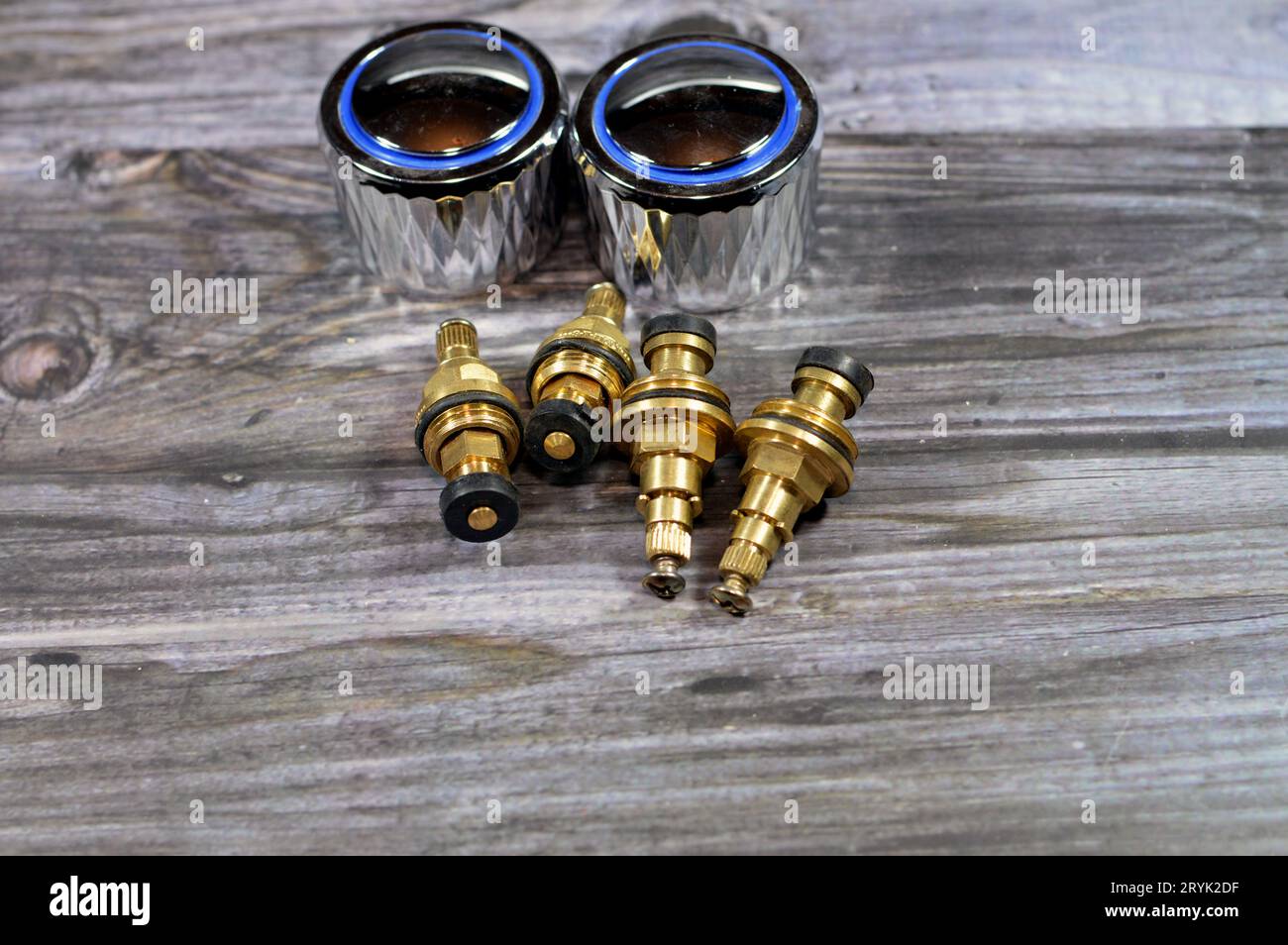 plumbing and maintenance concept background at home, faucet body ...