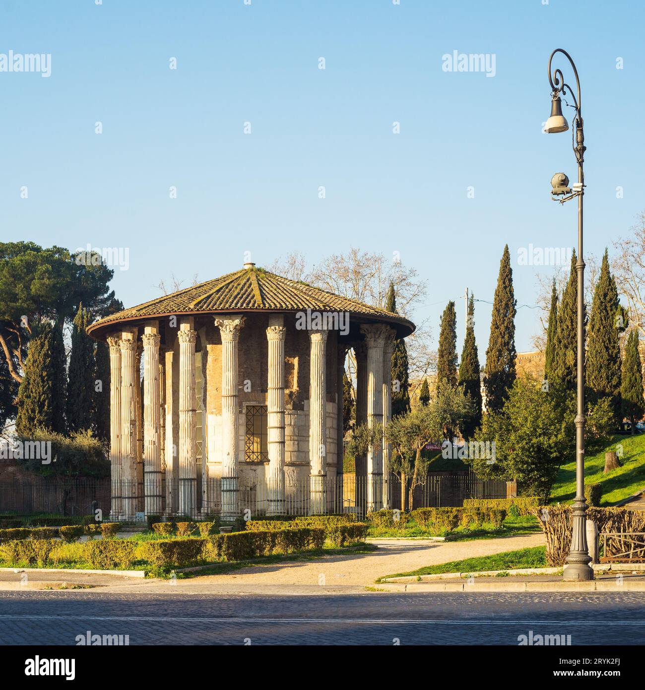 Forum Boarium and temple of Portuno acient landmarks of eternal city of Rome Stock Photo - Alamy