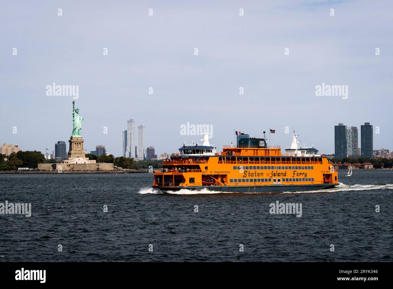 NEW YORK, USA - SEPTEMBER 16, 2023. The Staten Island ferry sailing ...