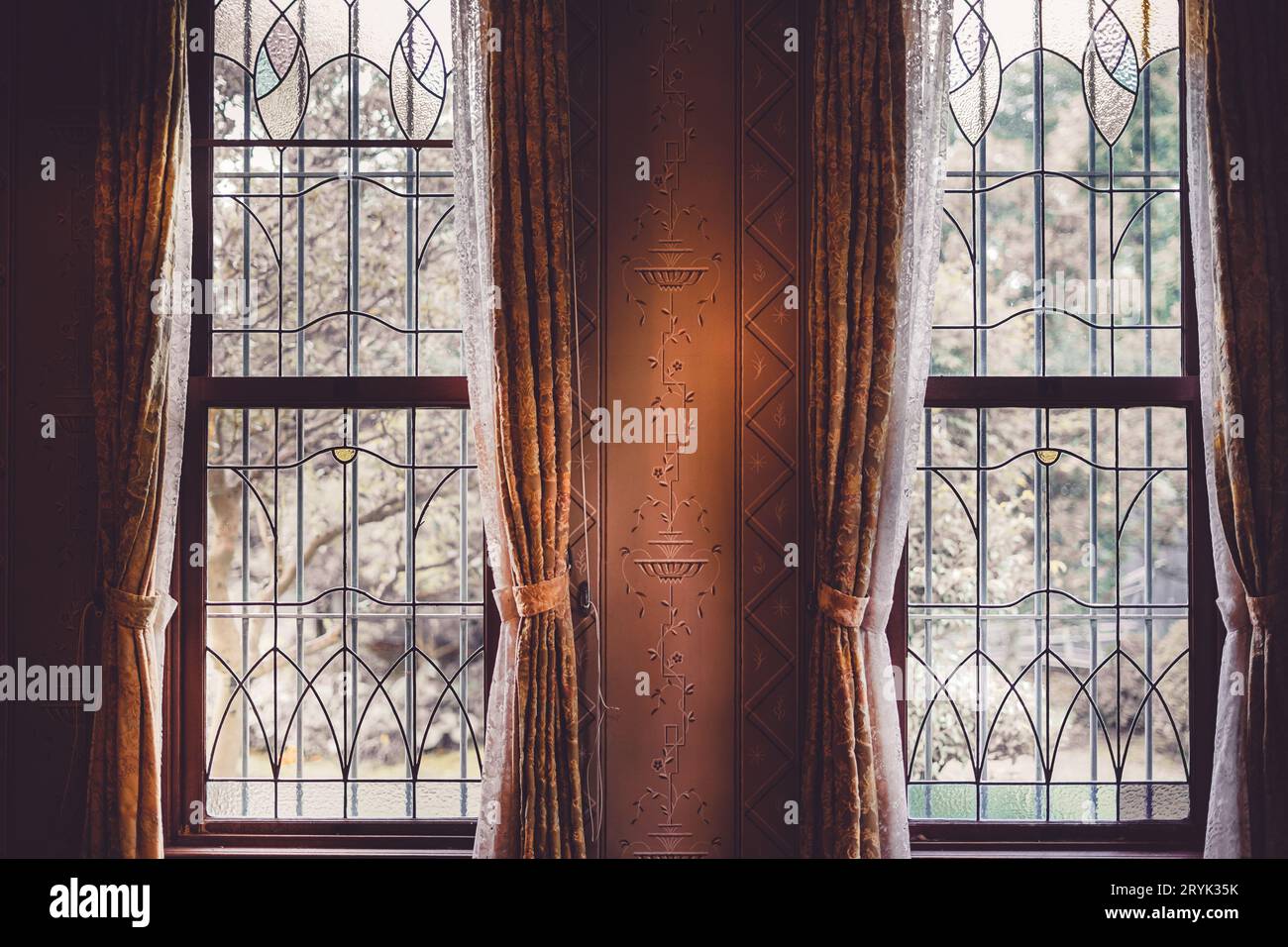 Image of retro window of European-style building Stock Photo - Alamy