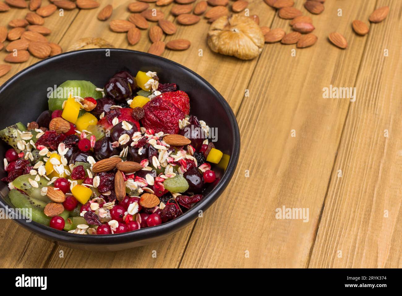 Muesli balanced breakfast. Fruits, berries seeds, nuts Healthy Diet ...