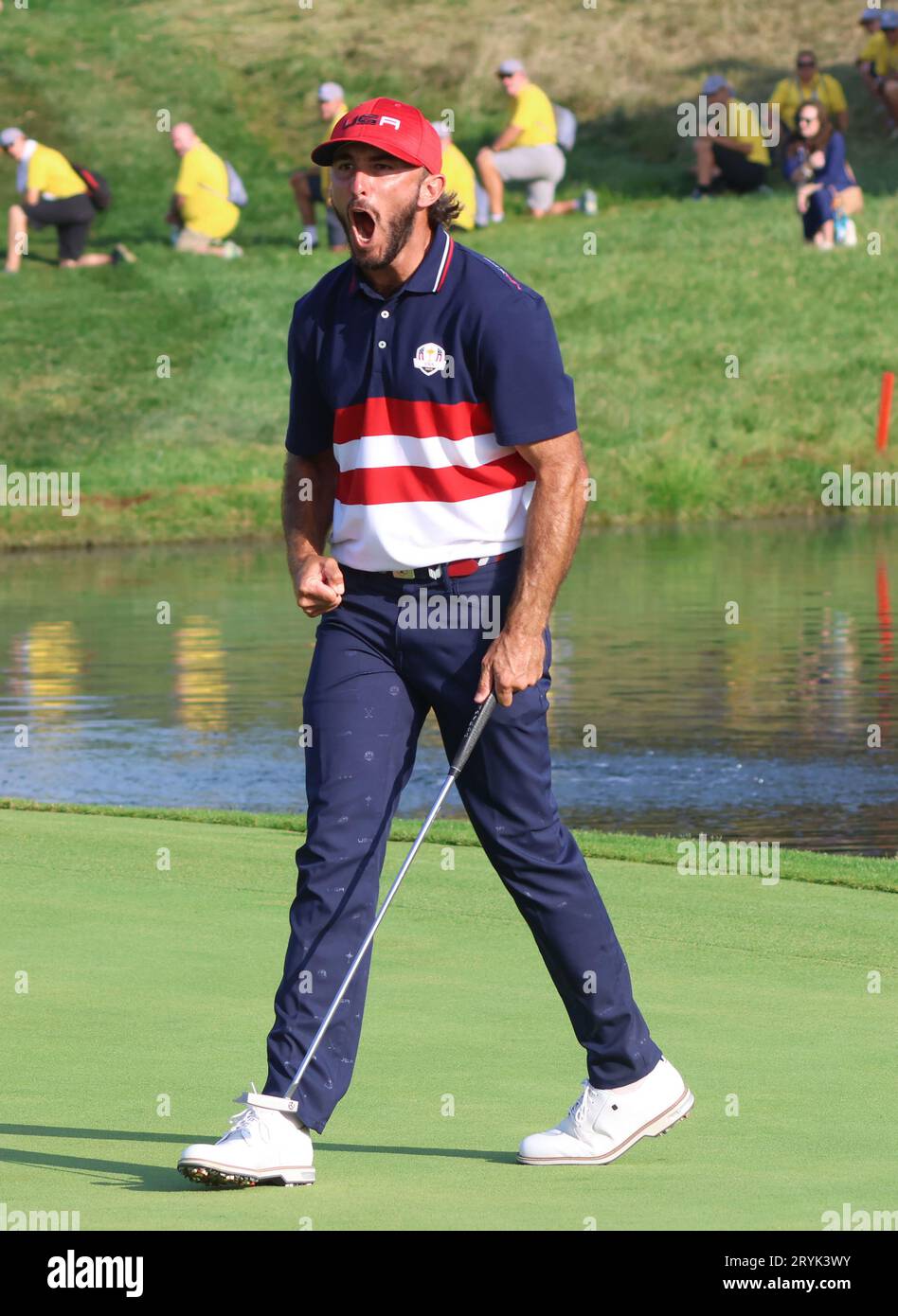 Rome, Italy. 01st Oct, 2023. Team Europe's Max Home celebrates winning ...