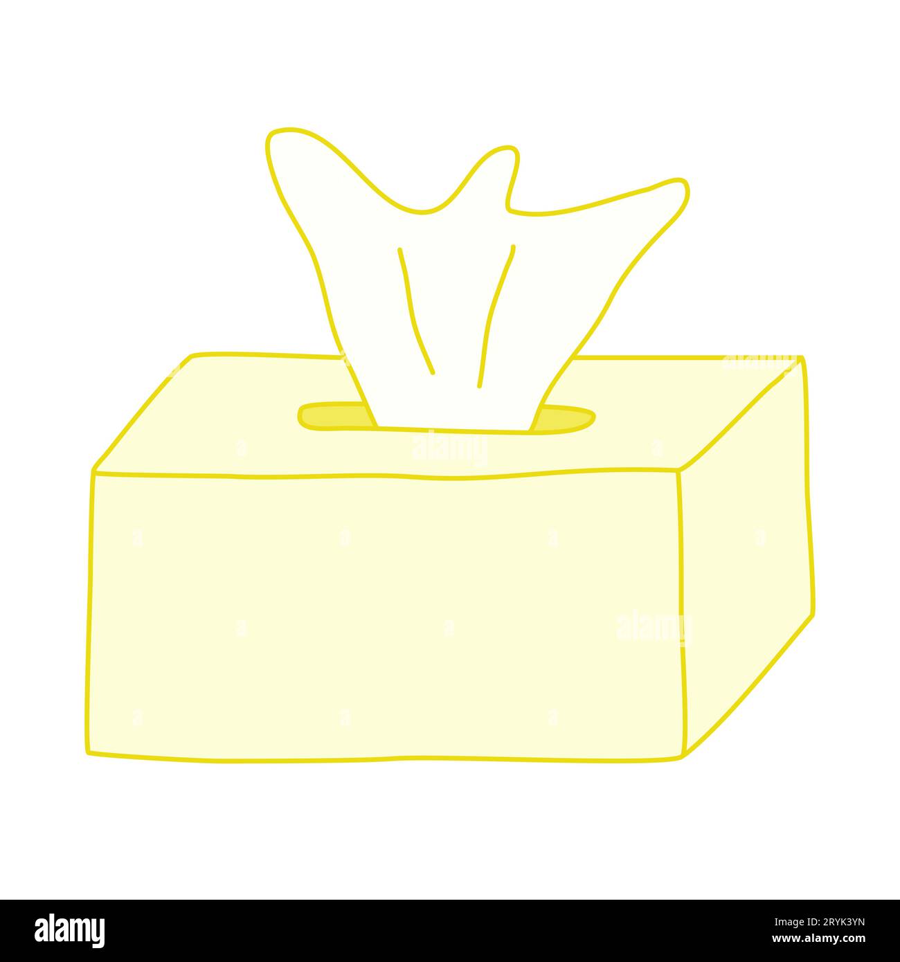 Box with paper tissue, napkins or wet wipes, doodle style flat vector ...