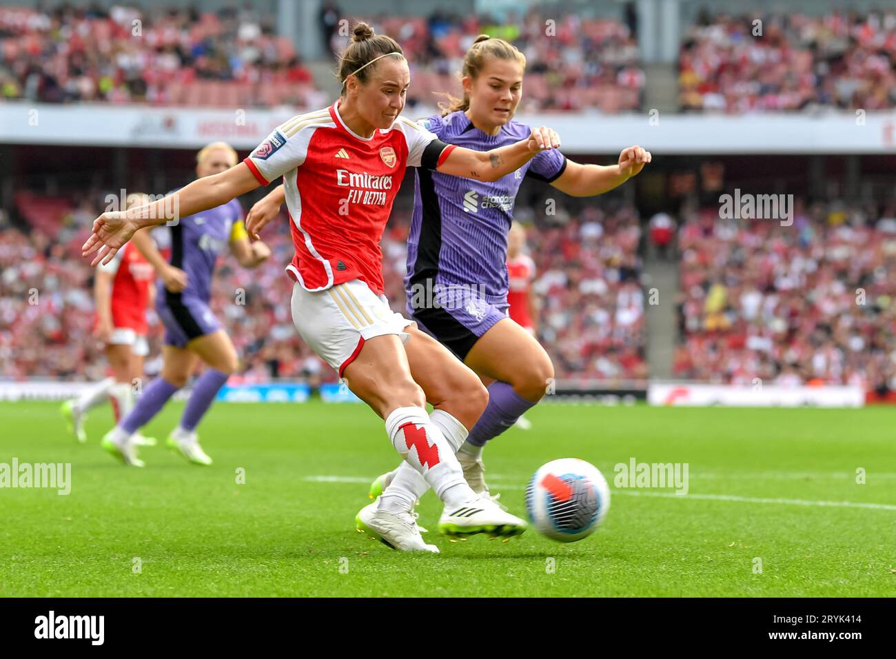 London, England on 1 October 2023. Caitlin Foord of Arsenal Women ...