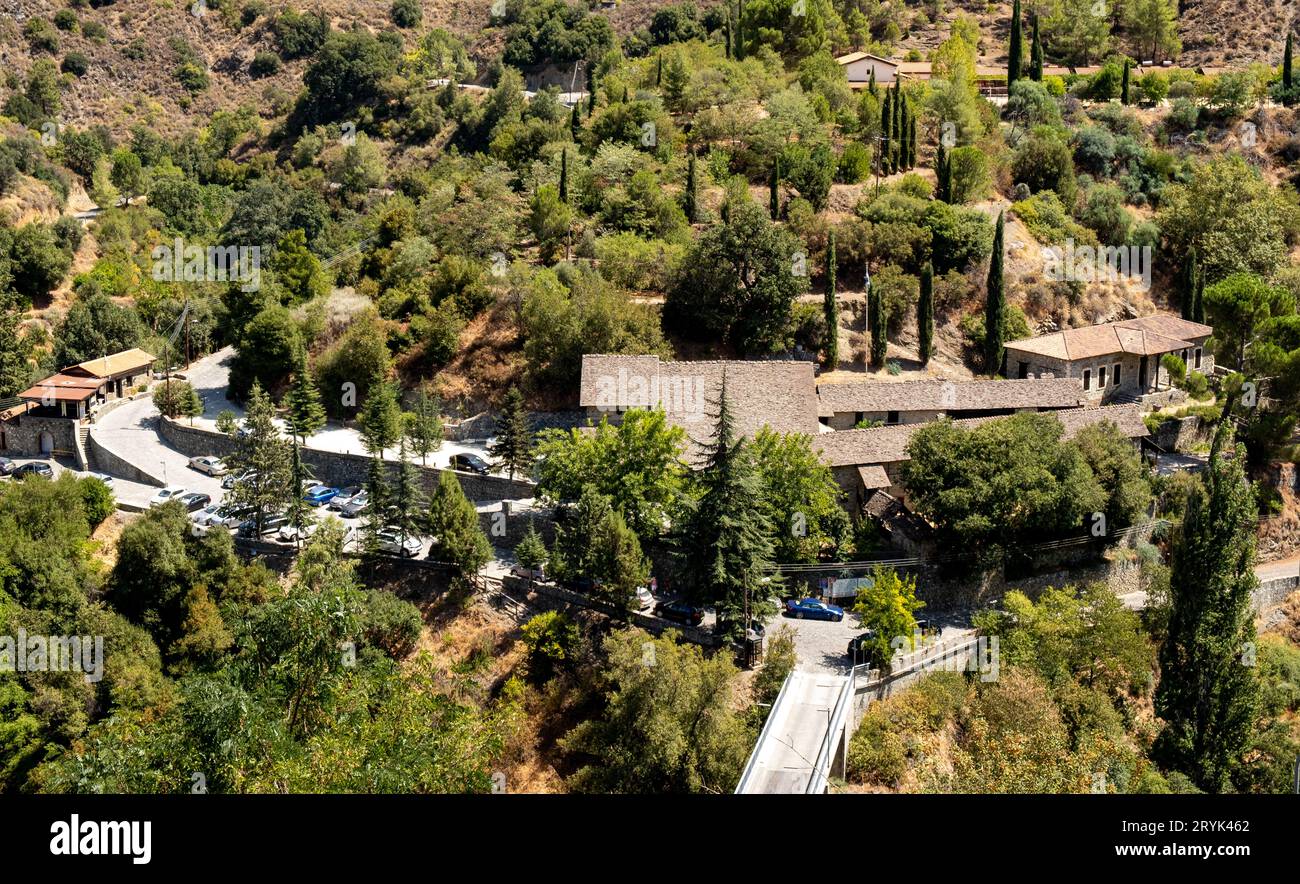 Christian monastery in the forest. Greek orthodox temple Stock Photo ...