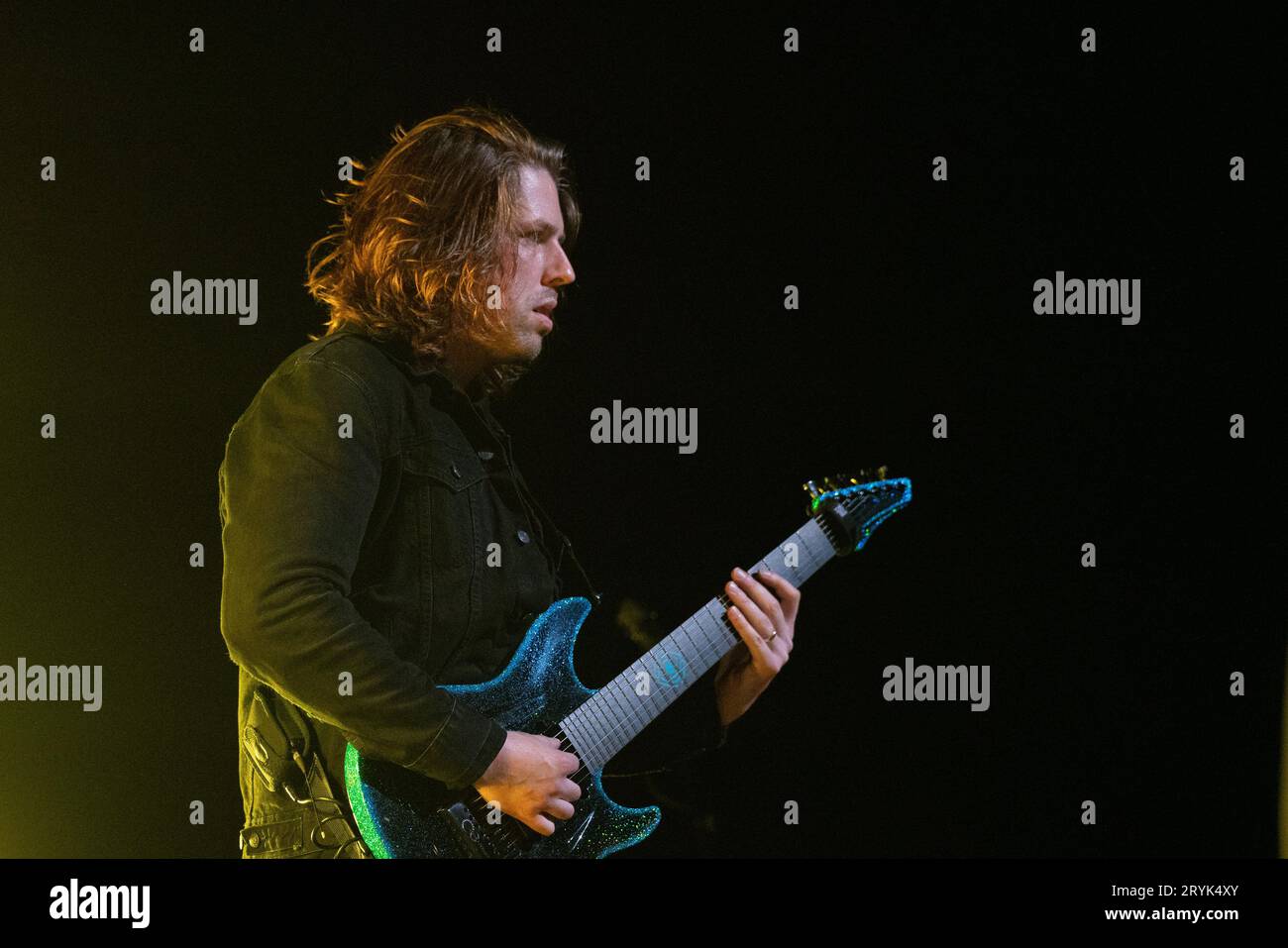 Hollywood, USA. 30th Sep, 2023. Mike Stringer performs with Spiritbox ...