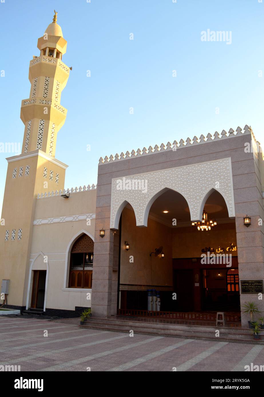 Cairo, Egypt, September 17 2023: The exterior of a grand large mosque ...