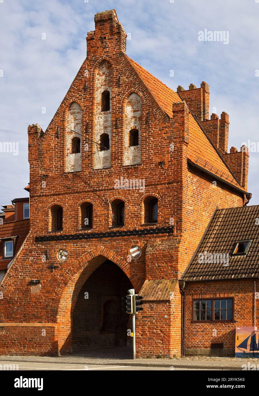 Water gate, port gate in brick Gothic style, Wismar, Mecklenburg-West ...