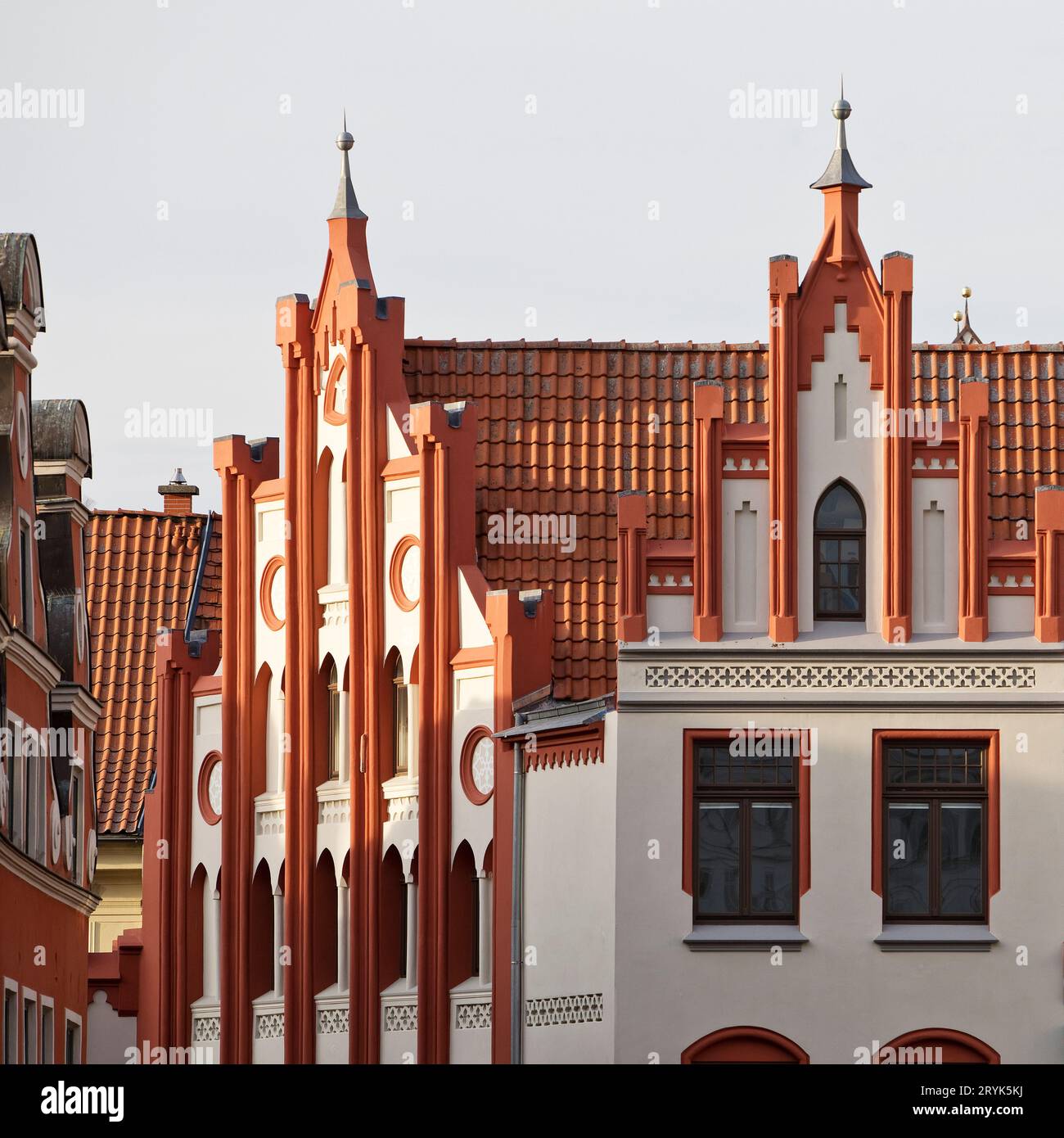 Gable facade at the market, Hanseatic City of Wismar, Mecklenburg-West ...