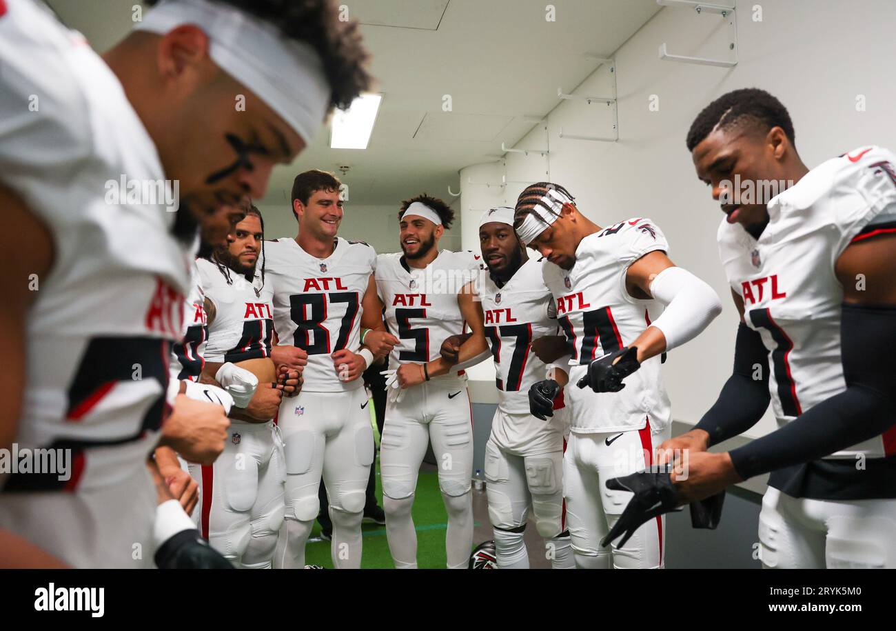 Atlanta Falcons’ players ahead of the NFL International match at ...