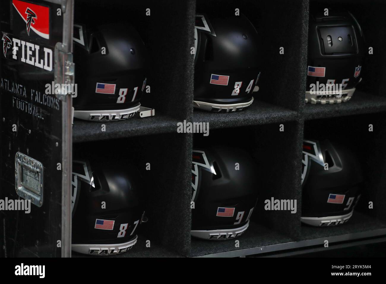 Atlanta Falcons helmets during the NFL International match at Wembley ...
