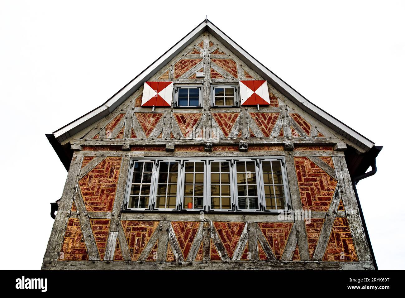 Facade of the historic half-timbered house Gewoelbe, Hanseatic City of ...