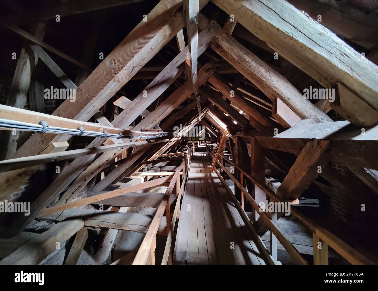 Attic of the Nikolai Church, Wismar, Mecklenburg-West Pomerania ...