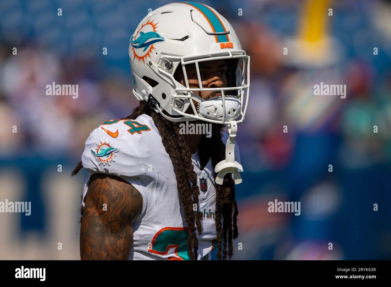 Miami Dolphins cornerback Parry Nickerson (34) warms up before an NFL ...