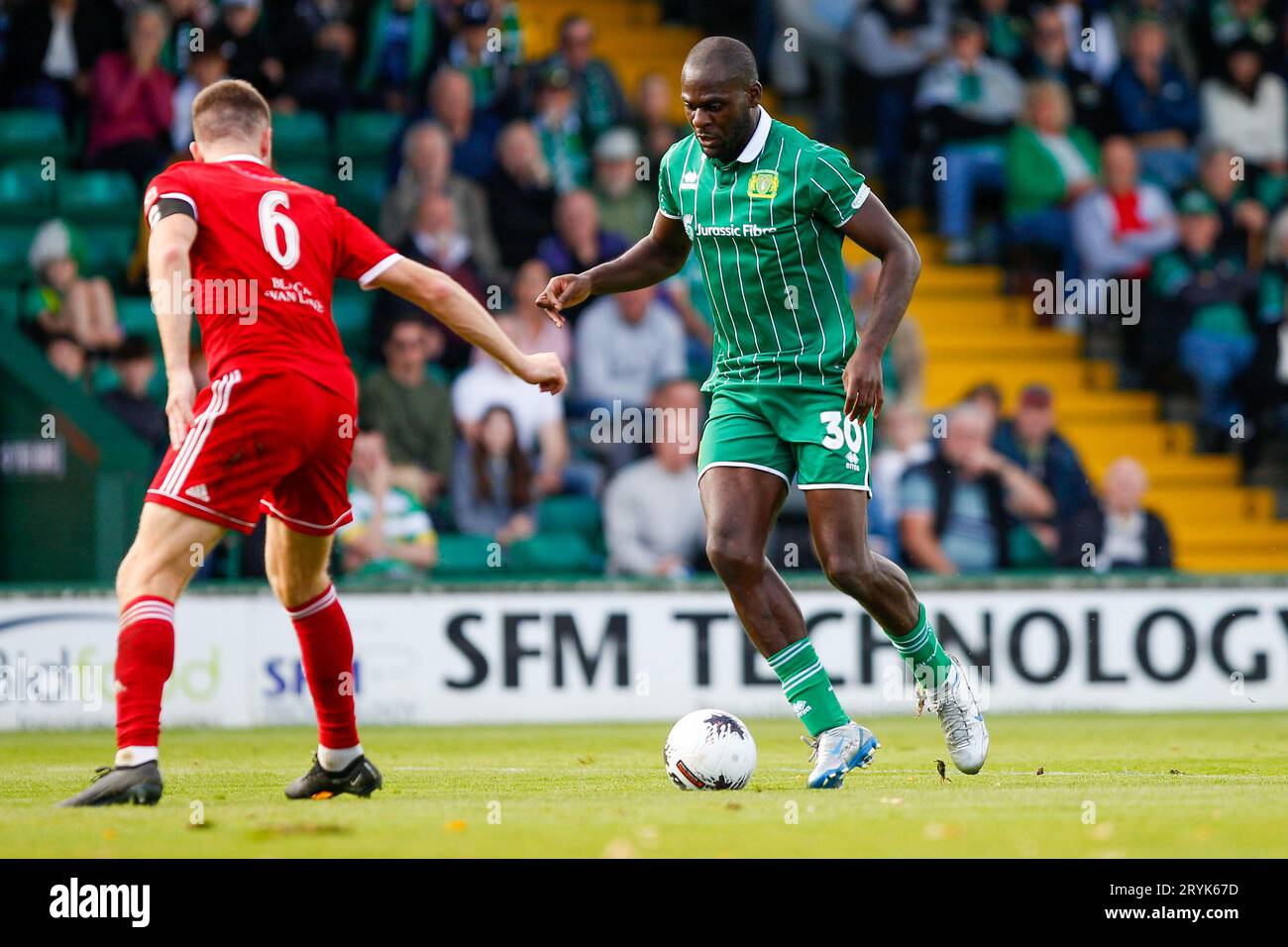 Frank Nouble of Yeovil Town and Adam Learoyd of Didcot Town during the ...