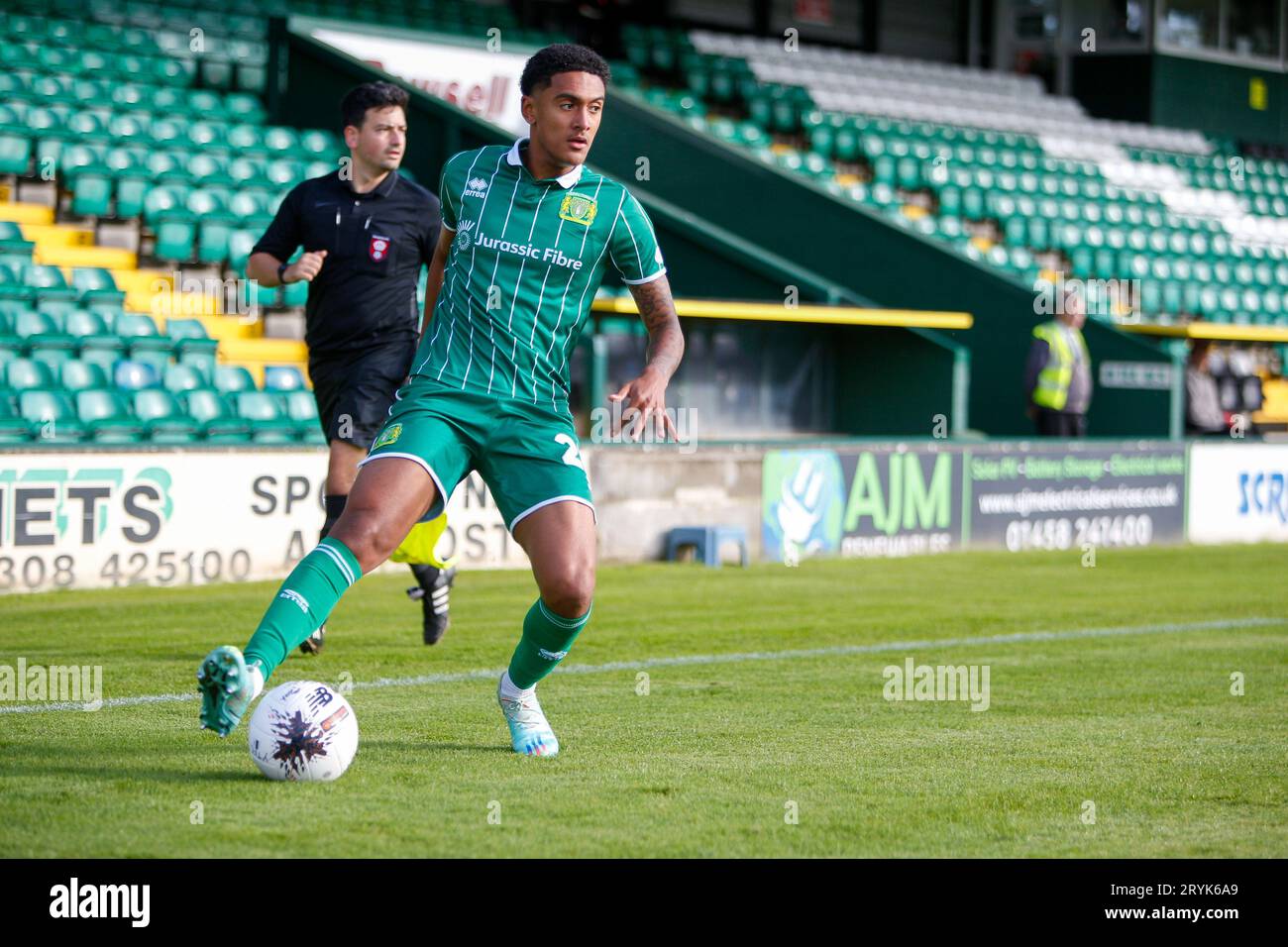 Zac Bell (on loan from Bristol City) of Yeovil Town during the Emirates ...