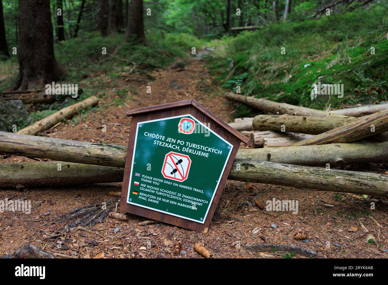No entry, Do not enter. Protected landscape area in Czech Republic ...