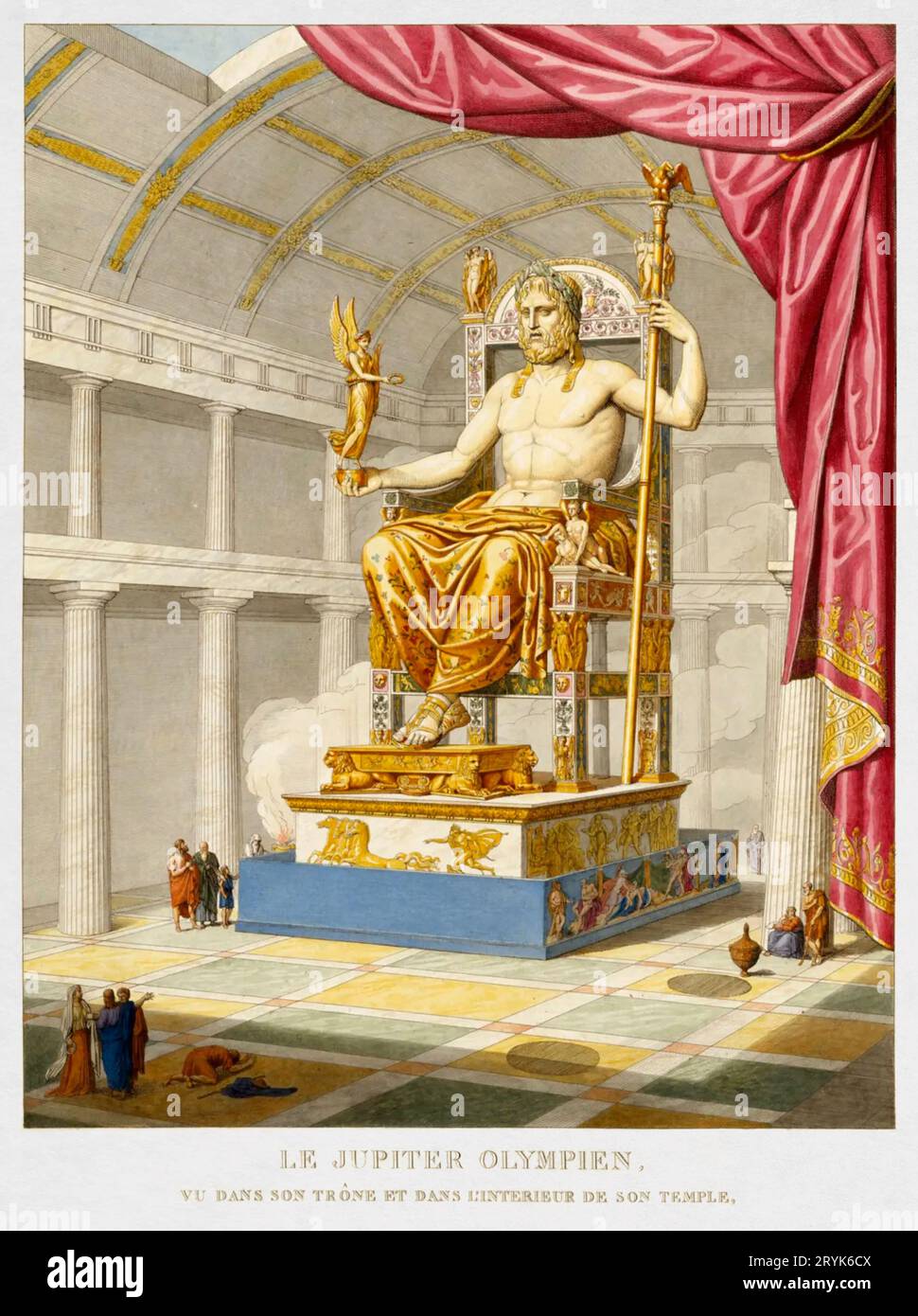 Litograph about The Olympian Jupiter seen in his throne and in the ...