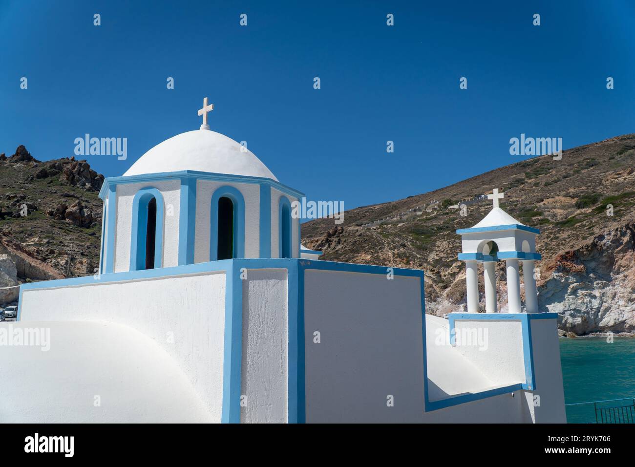 Milos firopotamos church hi-res stock photography and images - Alamy