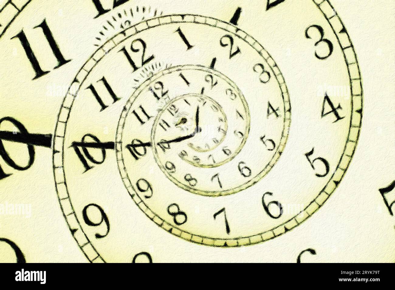 Creative image - hypnotic clock background. Concept of hypnosis ...