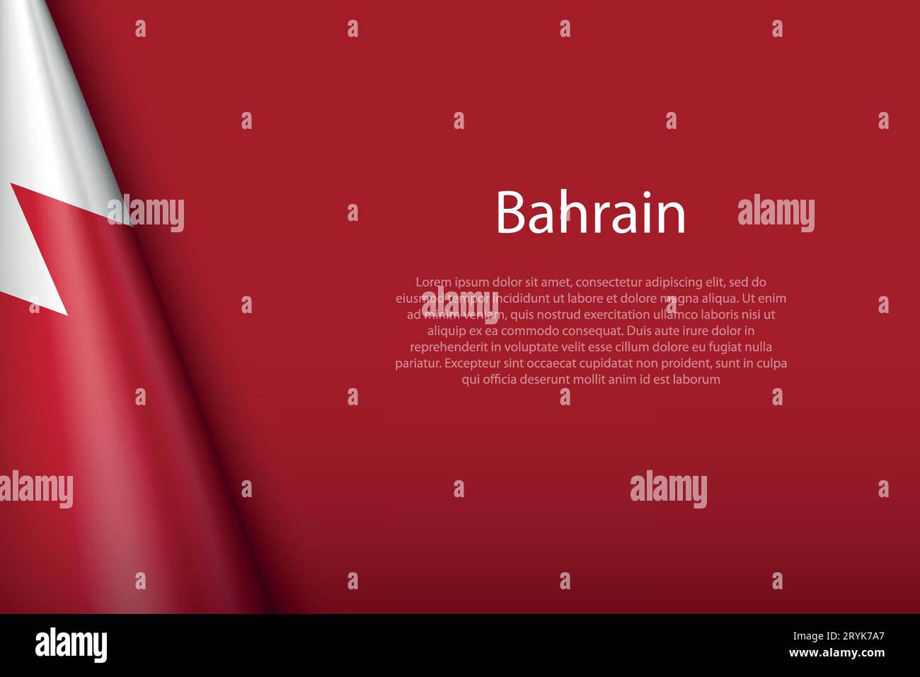 3d national flag Bahrain isolated on background with copyspace Stock ...