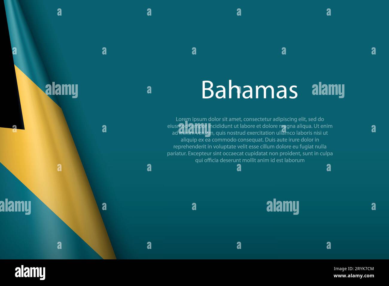 3d national flag Bahamas isolated on background with copyspace Stock ...