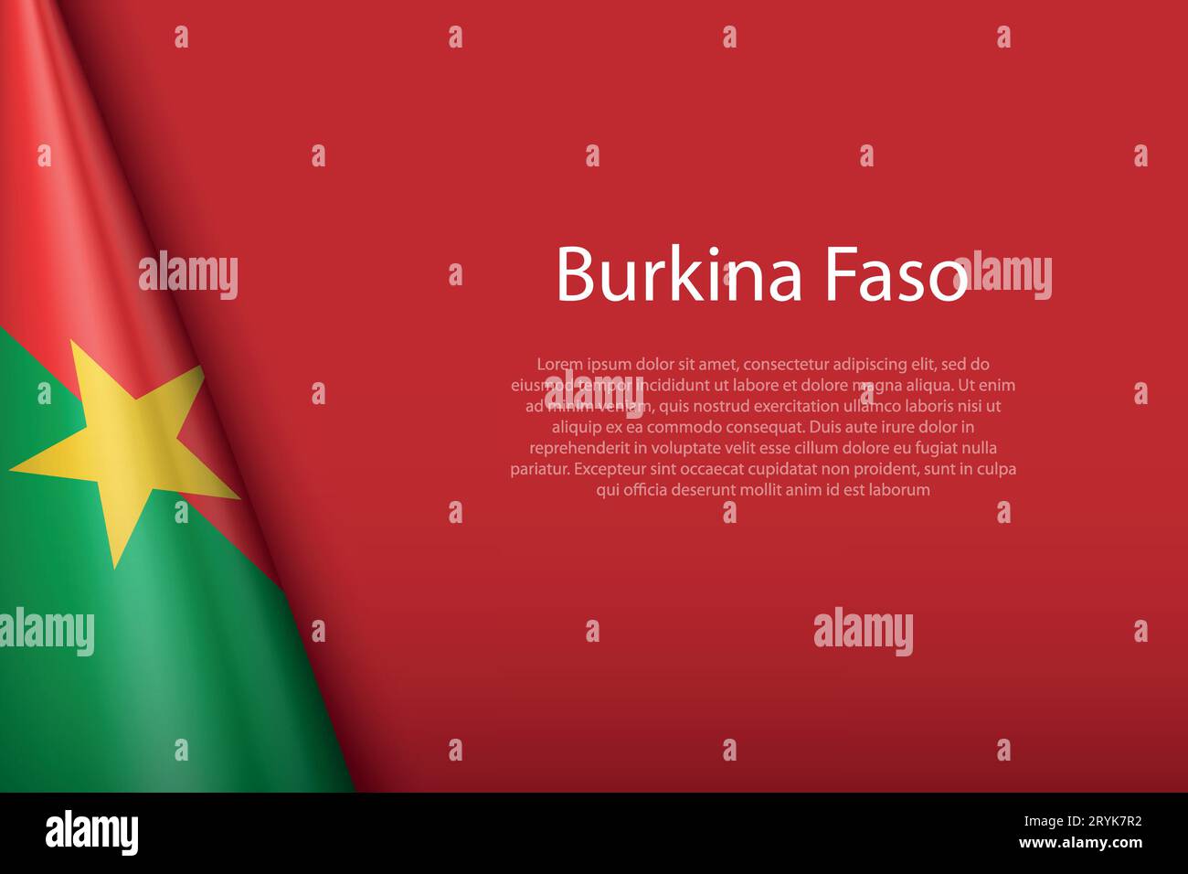3d national flag Burkina Faso isolated on background with copyspace ...