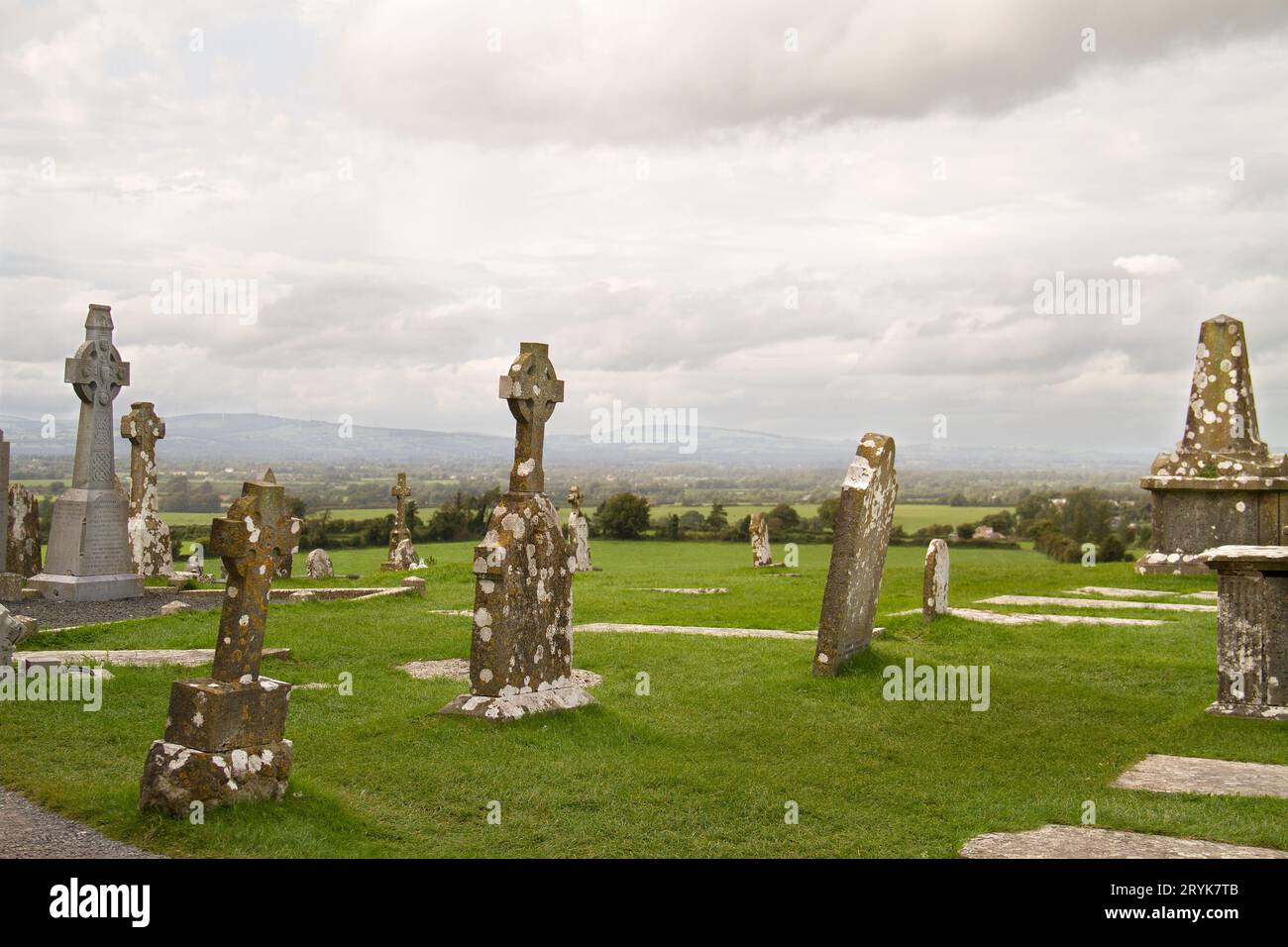 Medieval graveyard on the Rock of Cashel, Tipperary, Ireland Stock ...