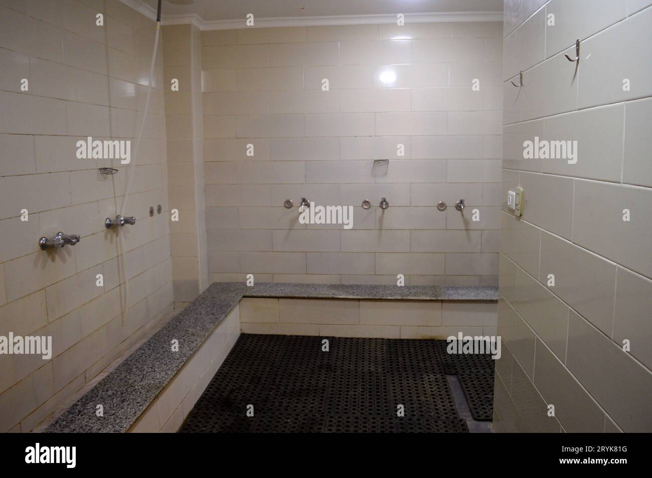 Ablution area beside the mosque, Wudu or ablution the Islamic procedure ...